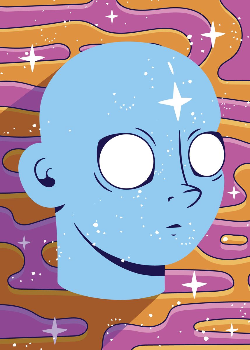 'Trippy Face ' Poster, picture, metal print, paint by Cool Worker ...