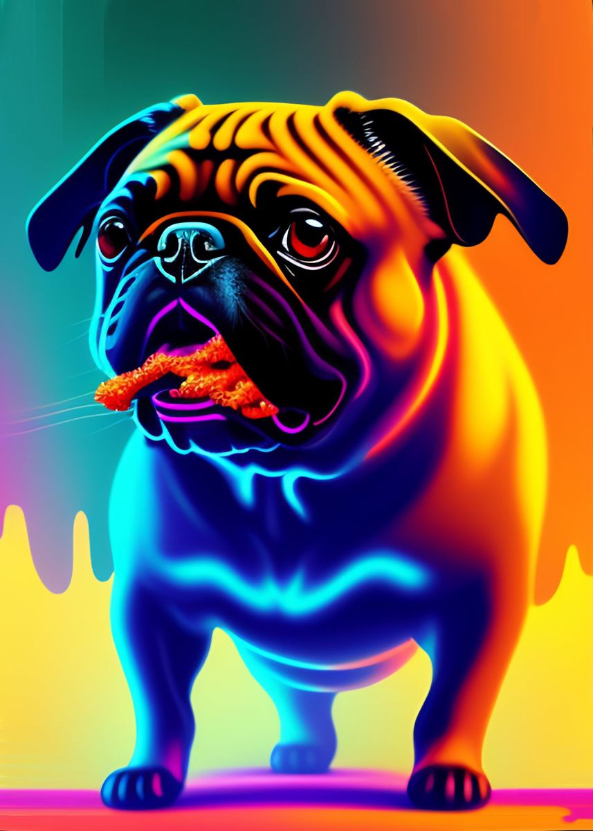 'pug animated' Poster by PENGDUA XYZ | Displate