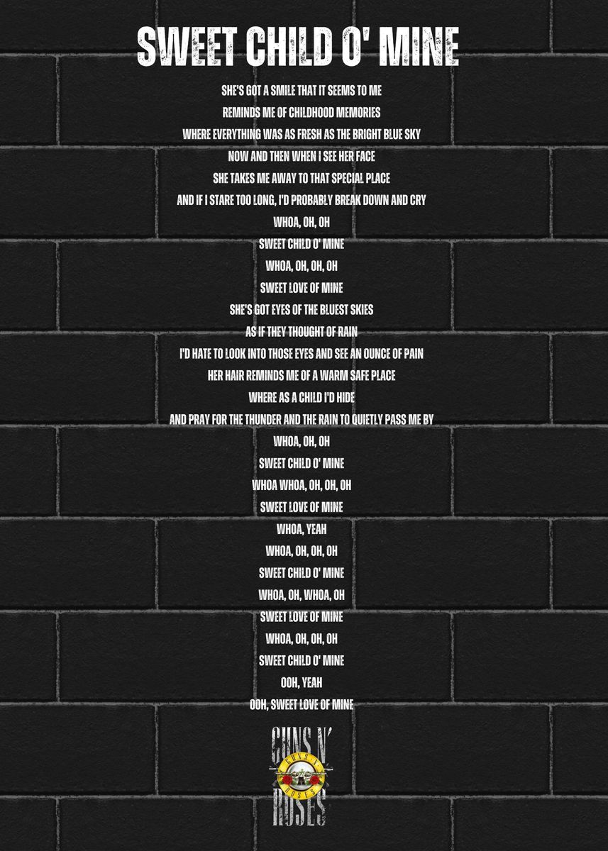 'Sweet Child O Mine' Poster, picture, metal print, paint by Wijaki ...