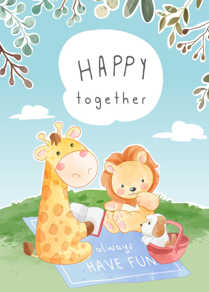 'Happy together' Poster, picture, metal print, paint by Lloyd Studio ...