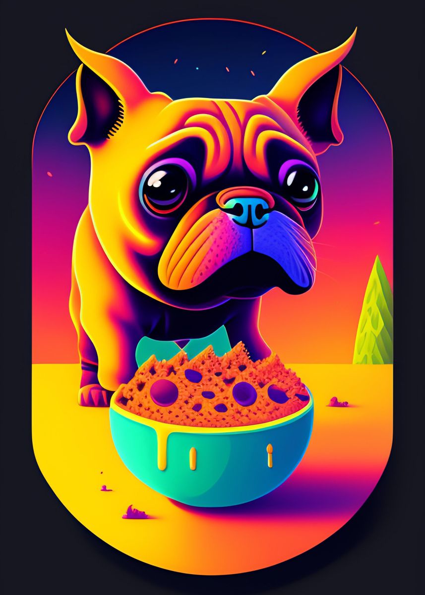 'pug animated' Poster, picture, metal print, paint by PENGDUA XYZ ...