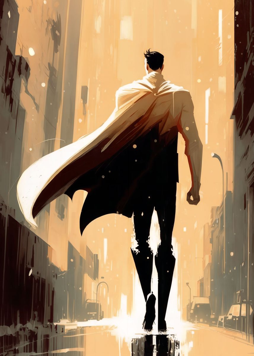 'Walking superhero' Poster, picture, metal print, paint by Lukasz ...