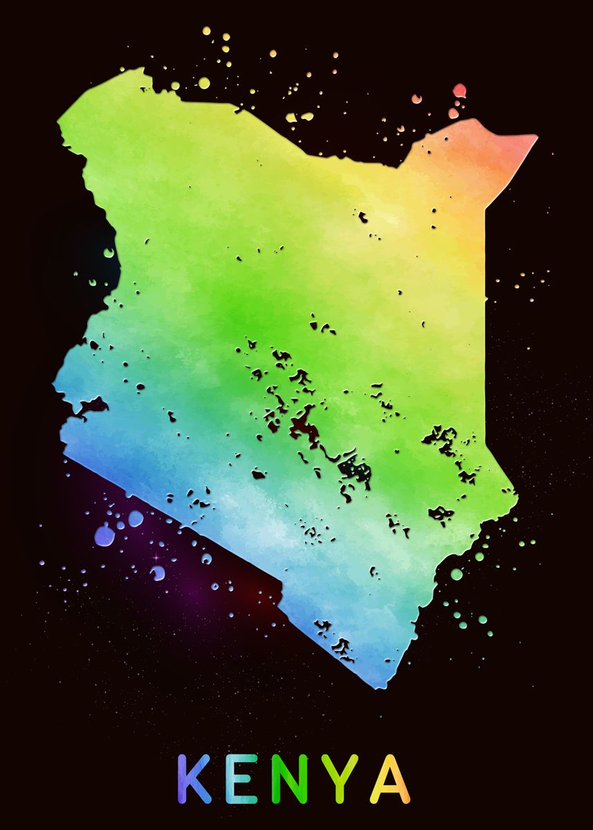 'Kenya Map' Poster, picture, metal print, paint by Terrance Seay | Displate