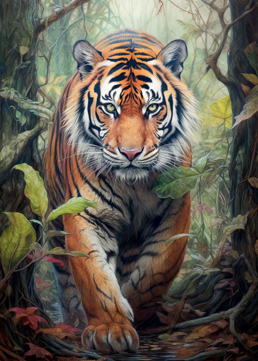 'Tiger' Poster, picture, metal print, paint by Steel Canvas Creations ...