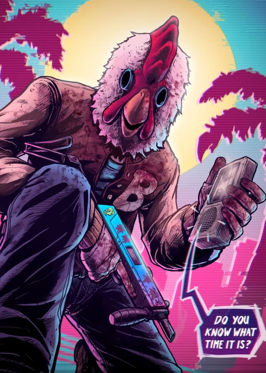 'Hotline Miami 80s gaming' Poster, picture, metal print, paint by ...