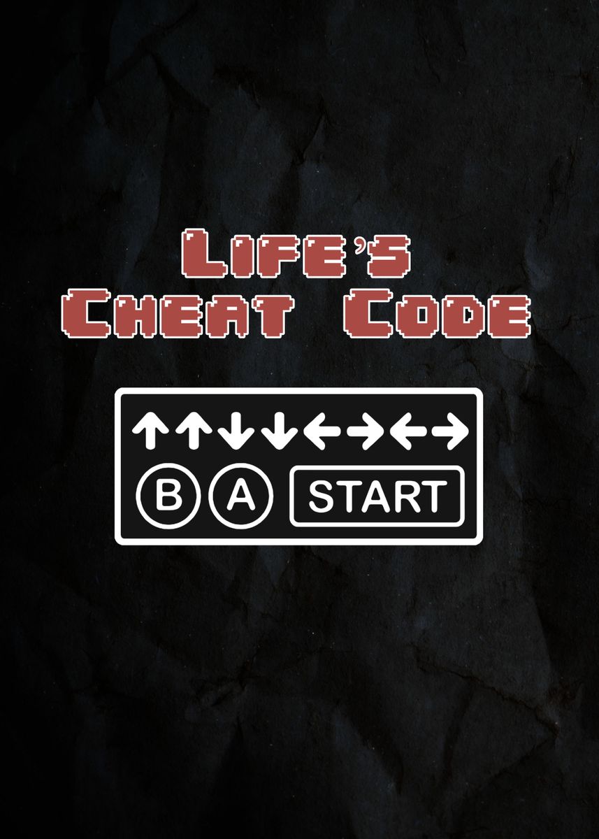 'Cheat Code Gamer Gaming' Poster, picture, metal print, paint by Star ...