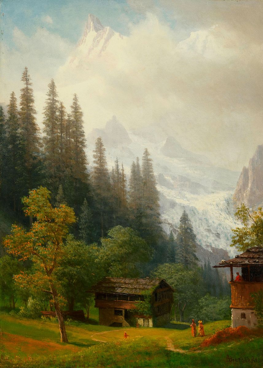 'Alpine Scene Bierstadt' Poster, picture, metal print, paint by ...
