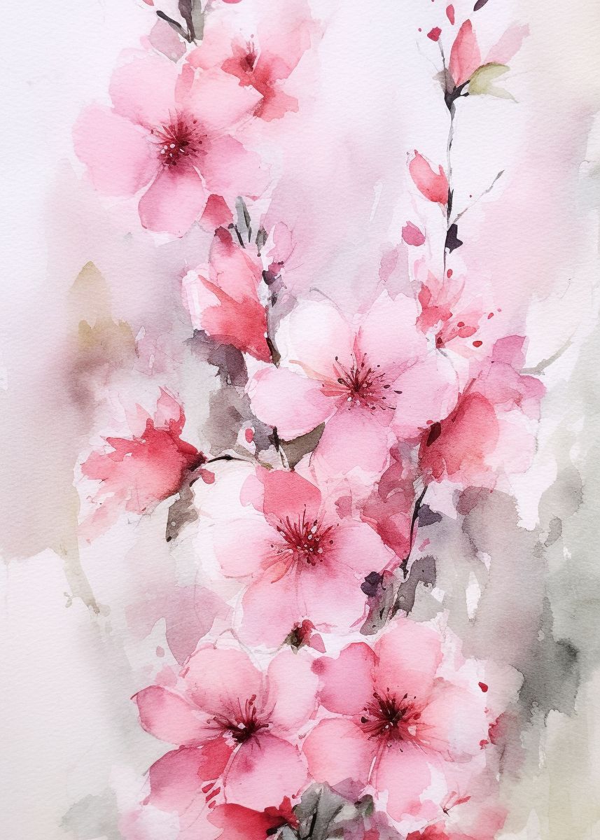 'Flower' Poster, picture, metal print, paint by Khader Bandak | Displate
