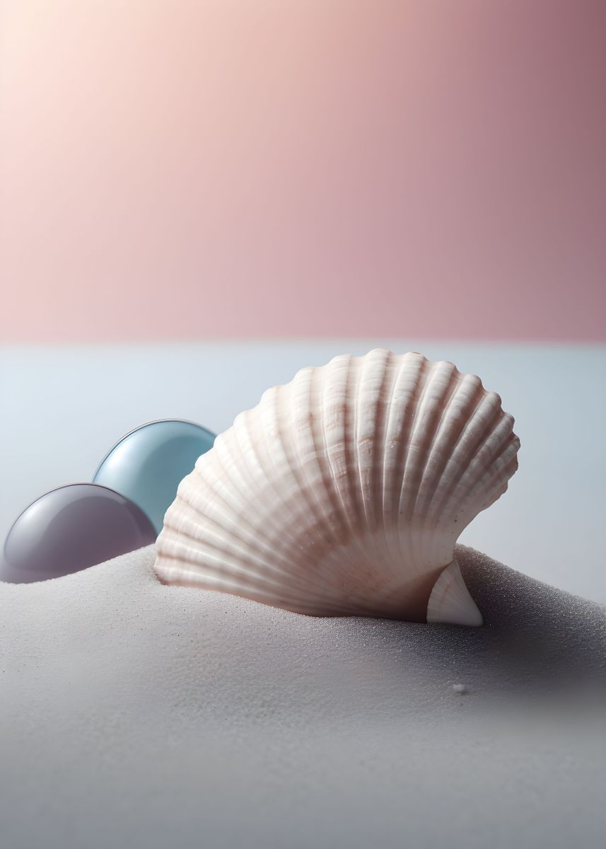 'Seashells Simplicity' Poster, picture, metal print, paint by Mark ...