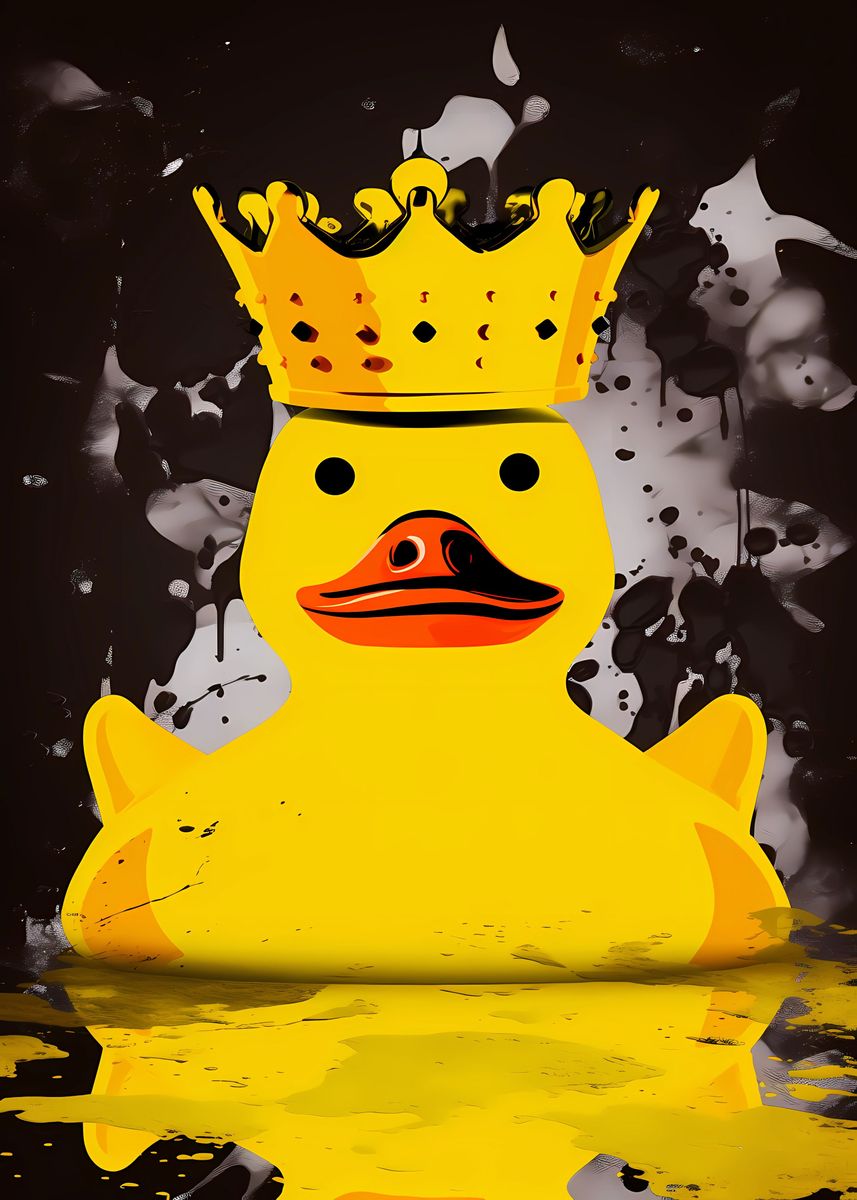 'Rubber Duck With Crown' Poster, picture, metal print, paint by ...