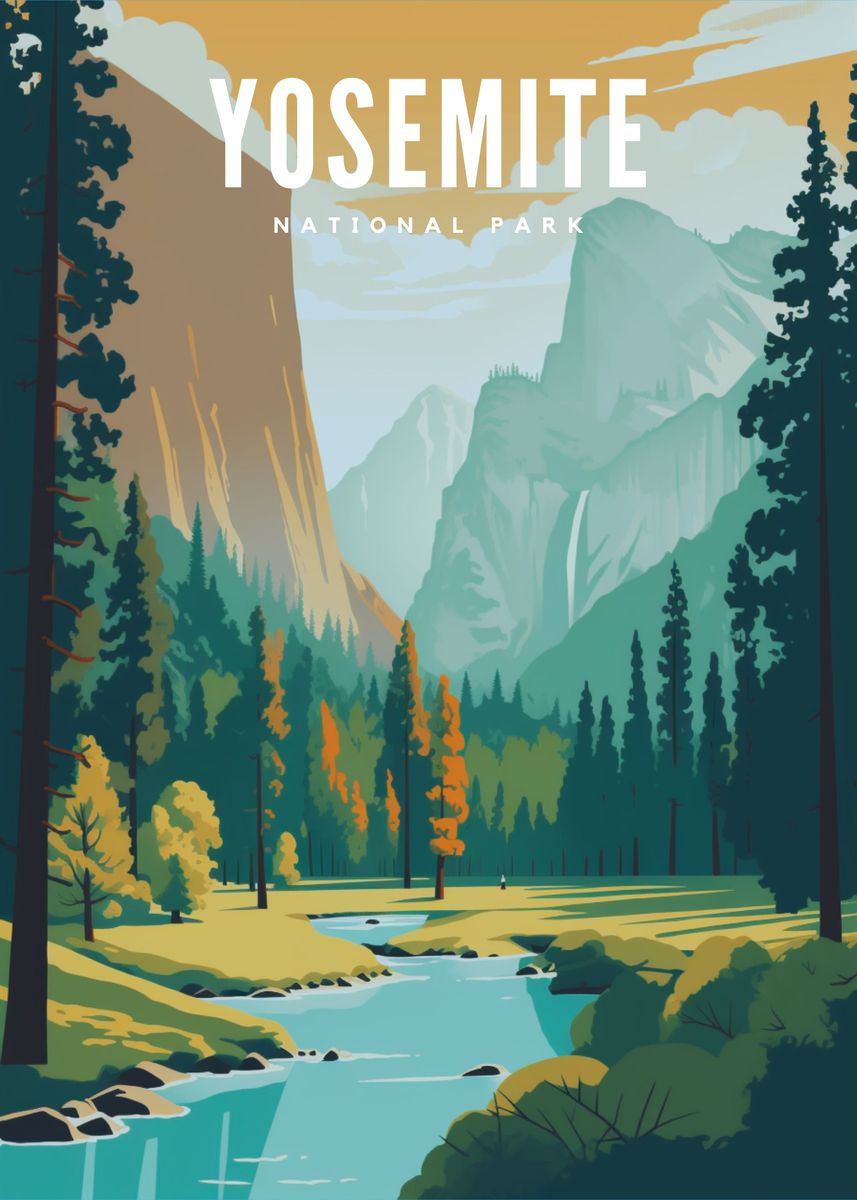 'Yosemite National Park' Poster, picture, metal print, paint by Mark ...