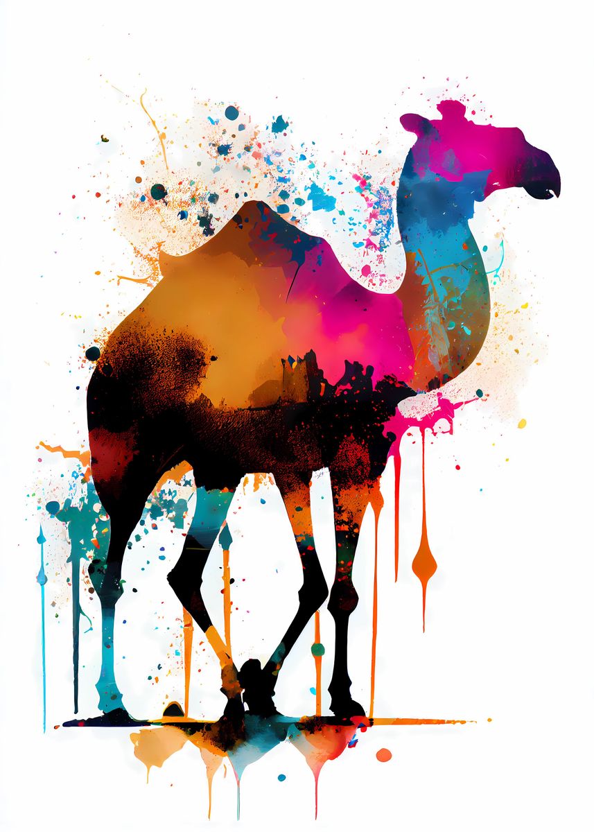 'Camel Colorful Egypt' Poster by FavoritePlates | Displate
