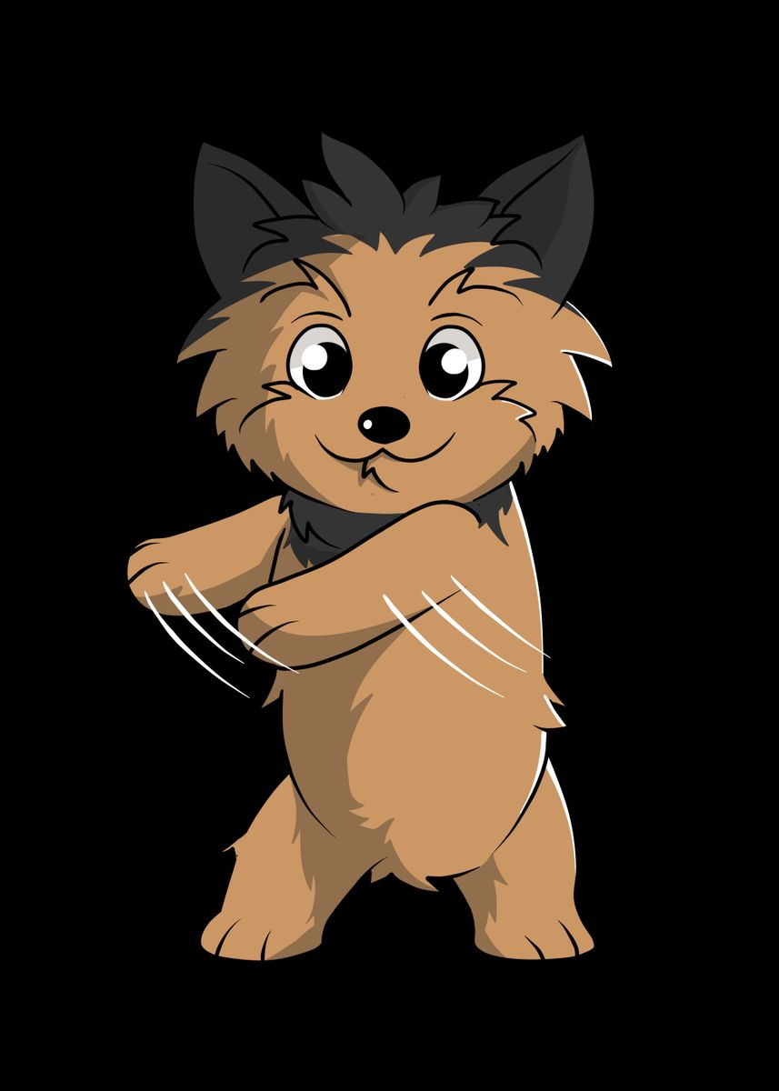 'Yorkie Dog Flossing' Poster, picture, metal print, paint by PetPrints ...