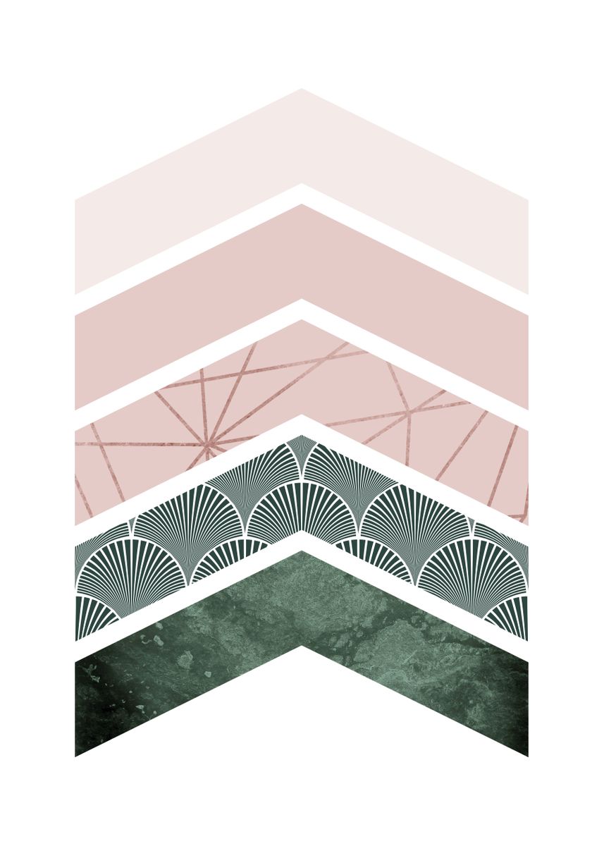 'Blush Pink and Green Geo 3' Poster by Urban Epiphany | Displate