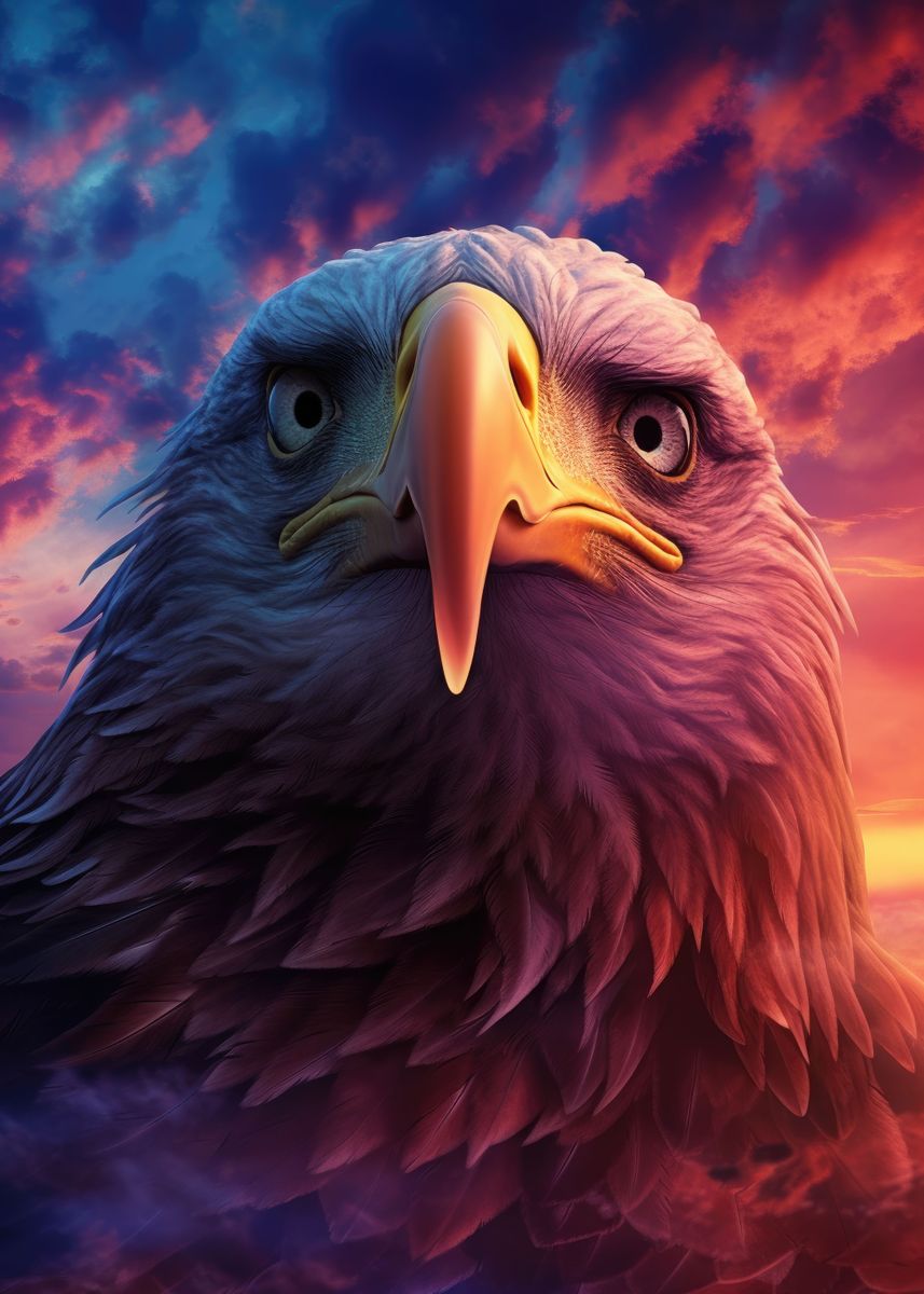 'Colorful Sky Eagle' Poster by mcmtdesigns | Displate