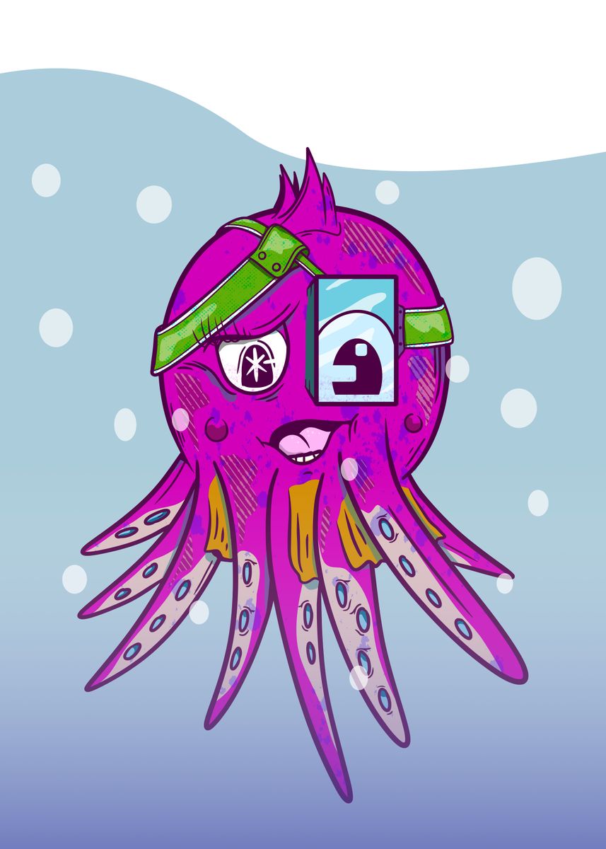 'Pink octopus' Poster by mailbox disco | Displate