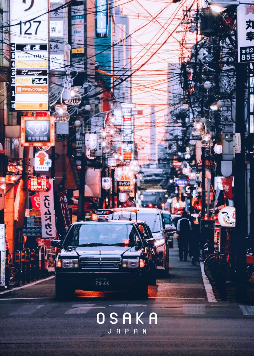 'Osaka ' Poster, picture, metal print, paint by Travel Addict | Displate