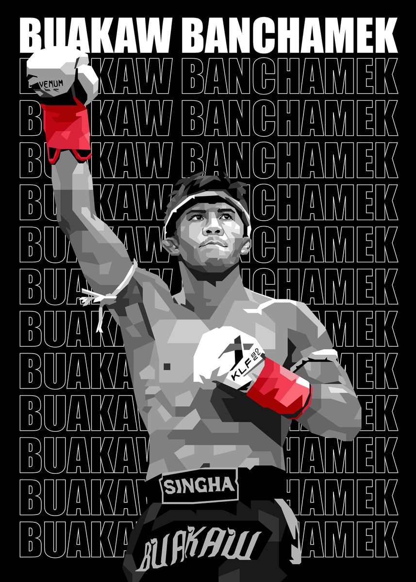 'Buakaw Banchamek ' Poster, picture, metal print, paint by Indra | Displate