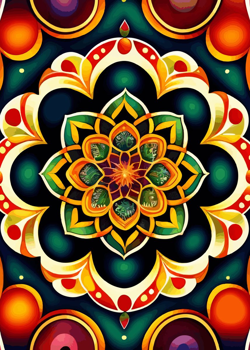 'Colorful Mandala Art' Poster, picture, metal print, paint by ALMA ...