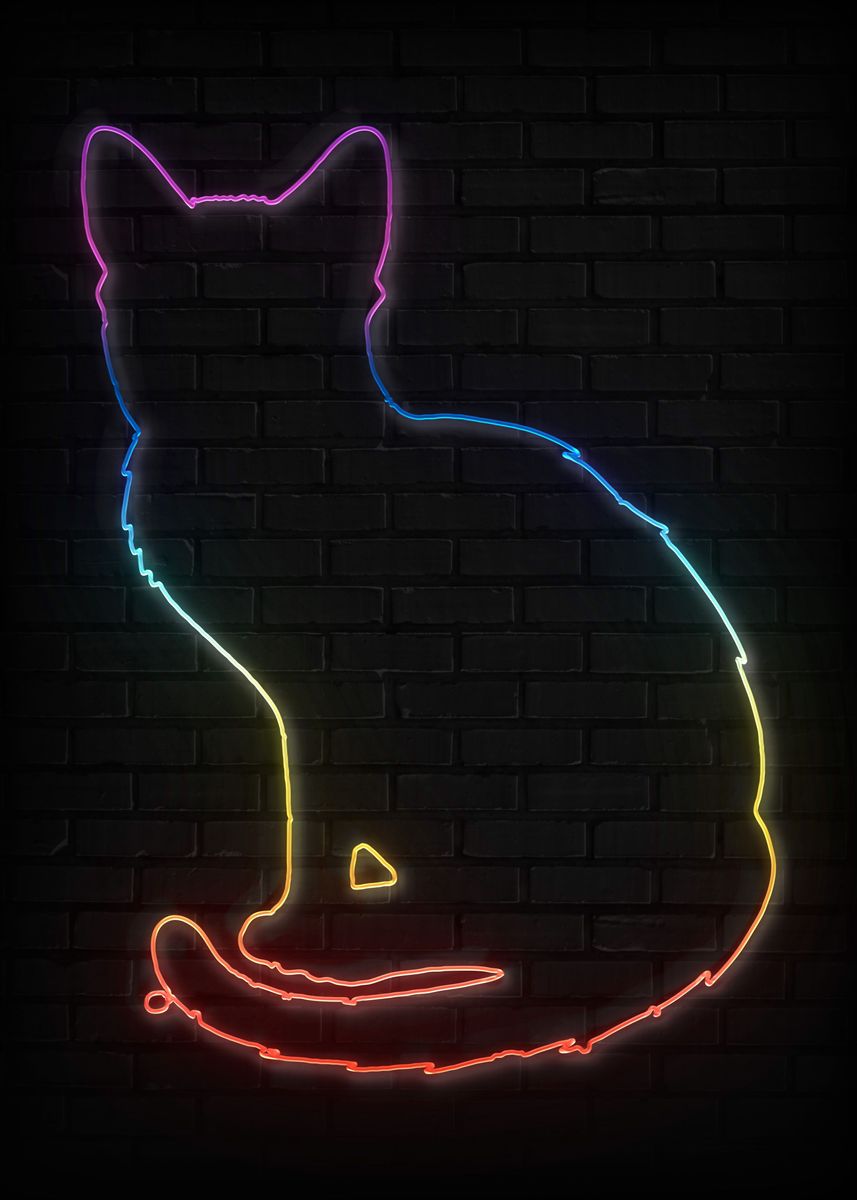 'Cat Sitting' Poster, picture, metal print, paint by Anderson Felix ...