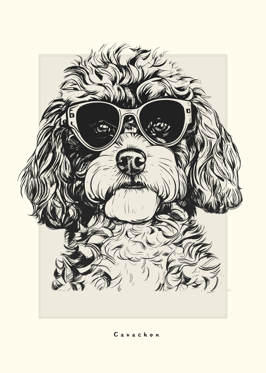 'Cavachon Illustration' Poster by Rafael Dxgn | Displate
