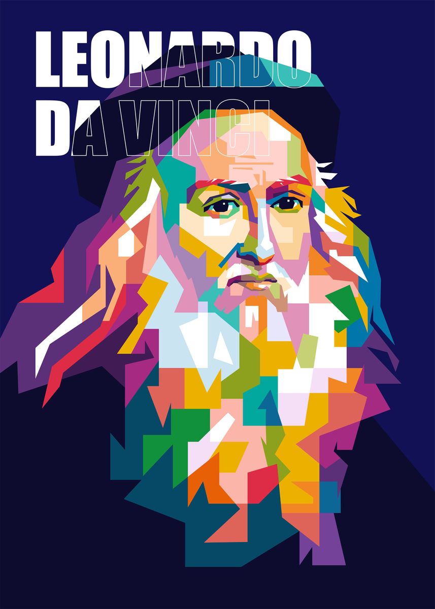 'Leonardo da Vinci' Poster, picture, metal print, paint by Mas Nono ...