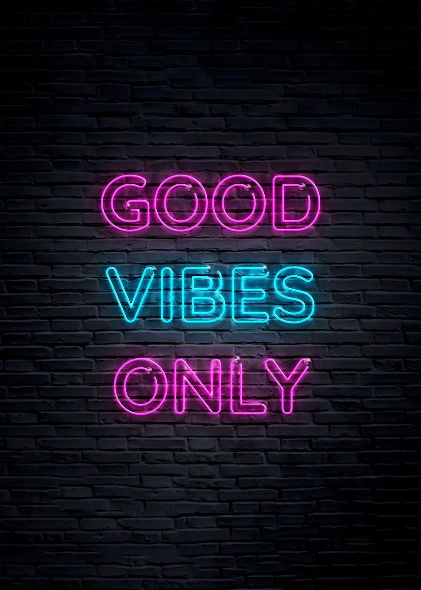 'Neon Quote Sign' Poster, picture, metal print, paint by Misbahul Munir ...