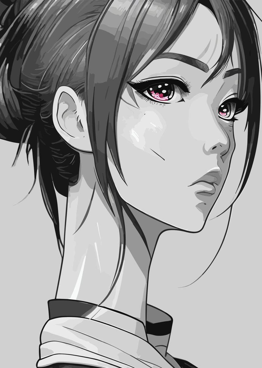 'Sketch of a Japanese Lady' Poster by Luxe Art | Displate