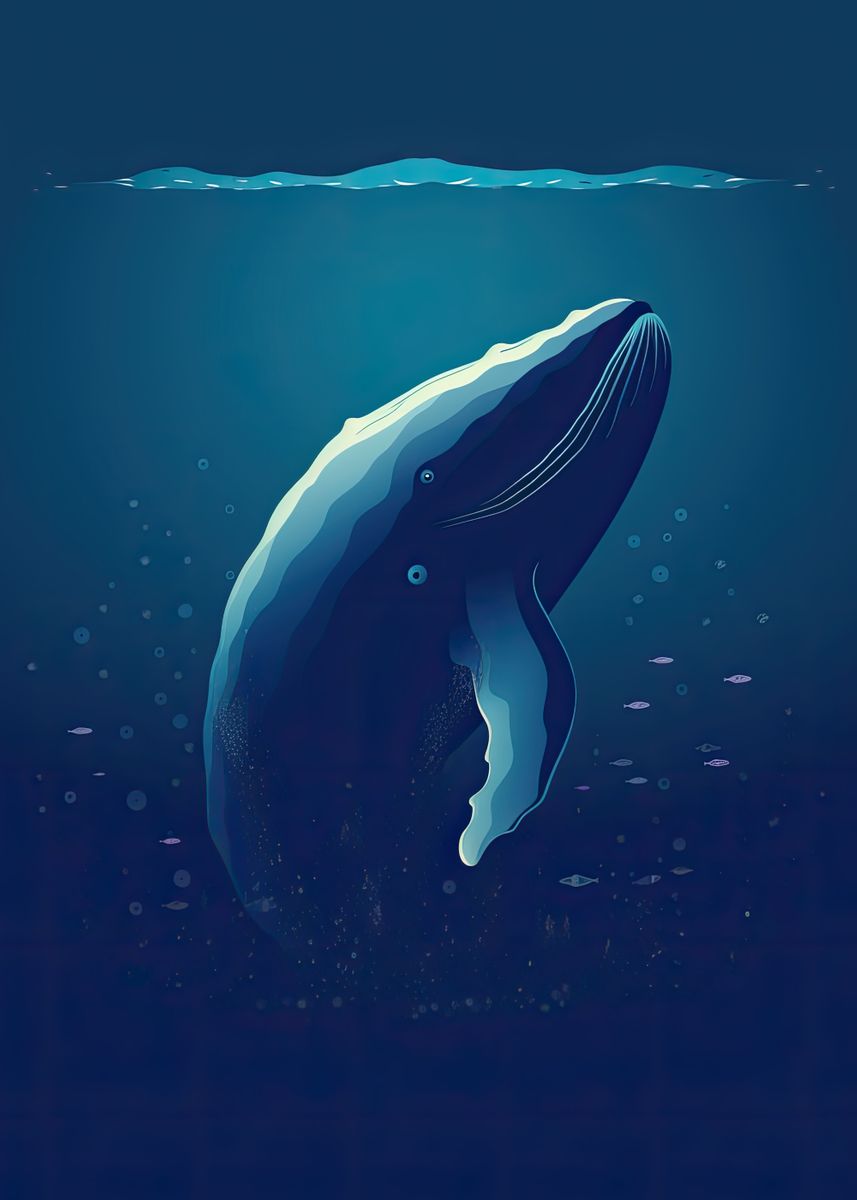 'Vector Whale' Poster, picture, metal print, paint by Wolf Design ...