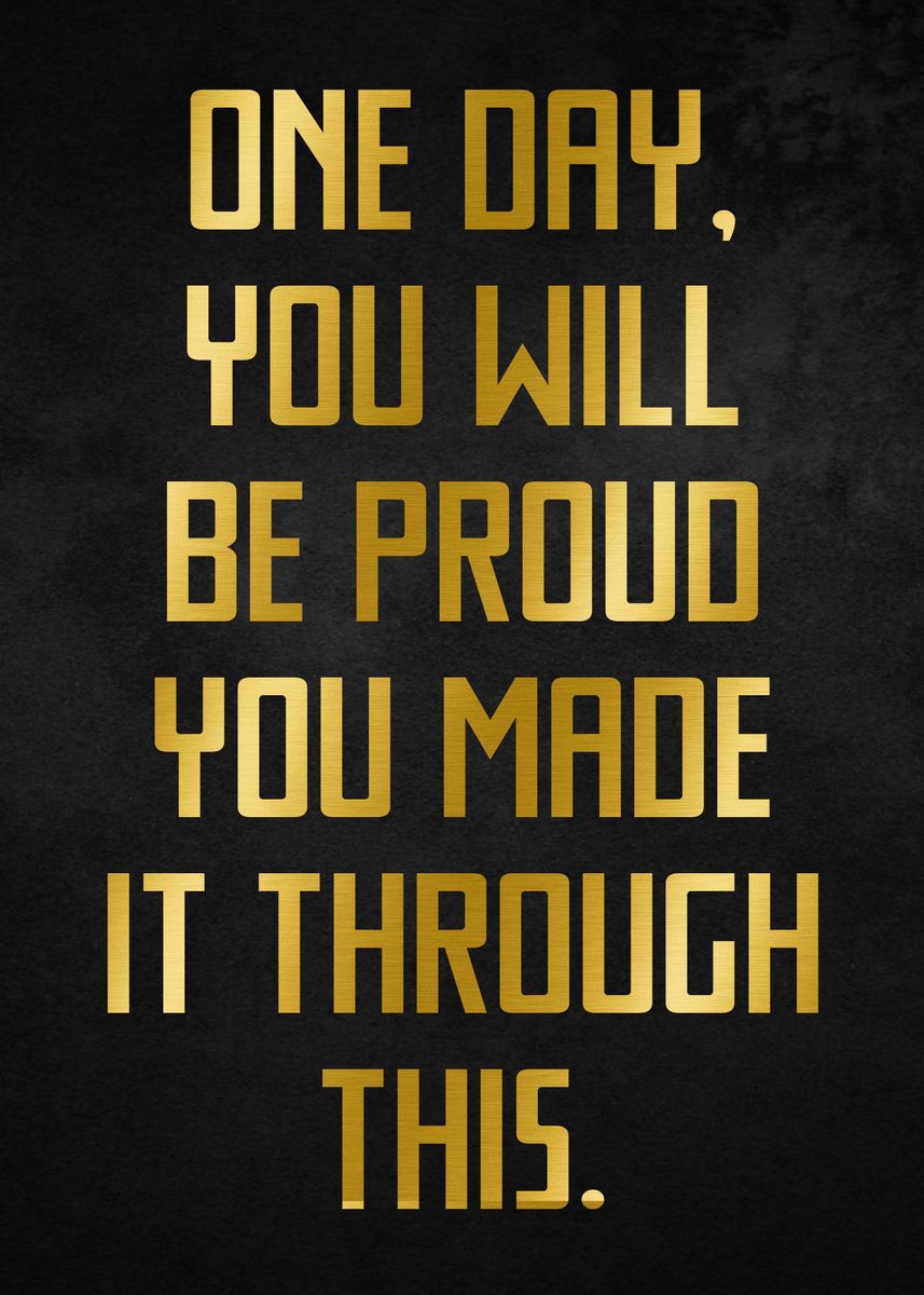 'ONE DAY MOTIVATIONAL QUOTE' Poster, picture, metal print, paint by REZ ...