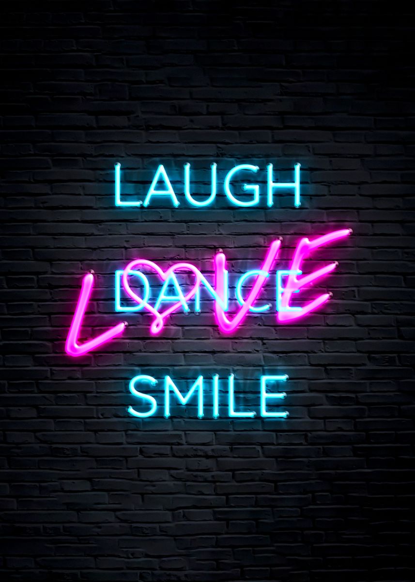 'Neon Quote Sign' Poster, picture, metal print, paint by Misbahul Munir ...
