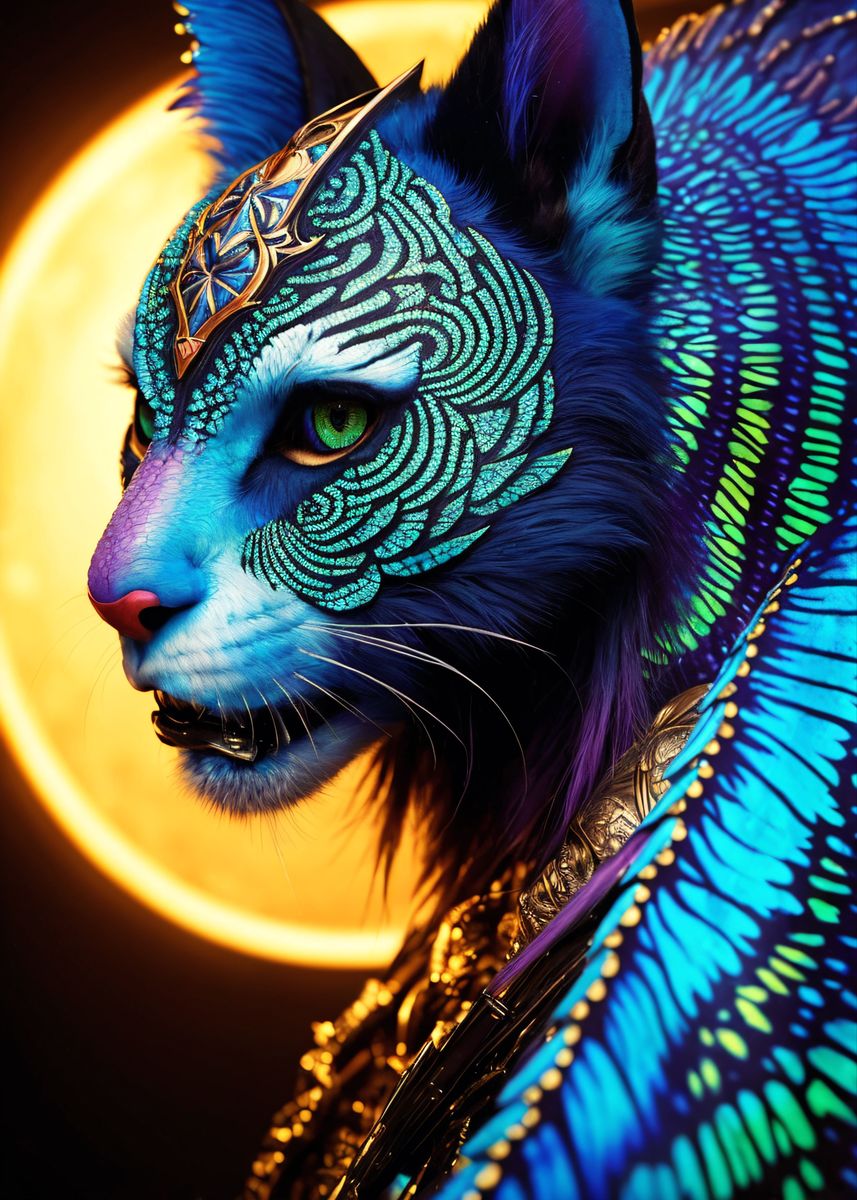 'Fantasy Cat Like Dragons' Poster, picture, metal print, paint by ...