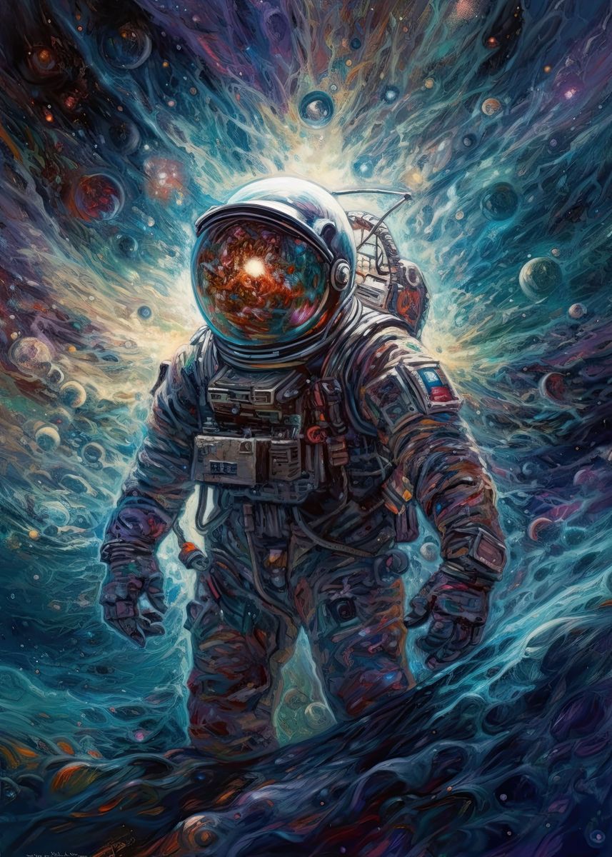 'Vivid Spacewalk' Poster, picture, metal print, paint by Morphic Prints ...