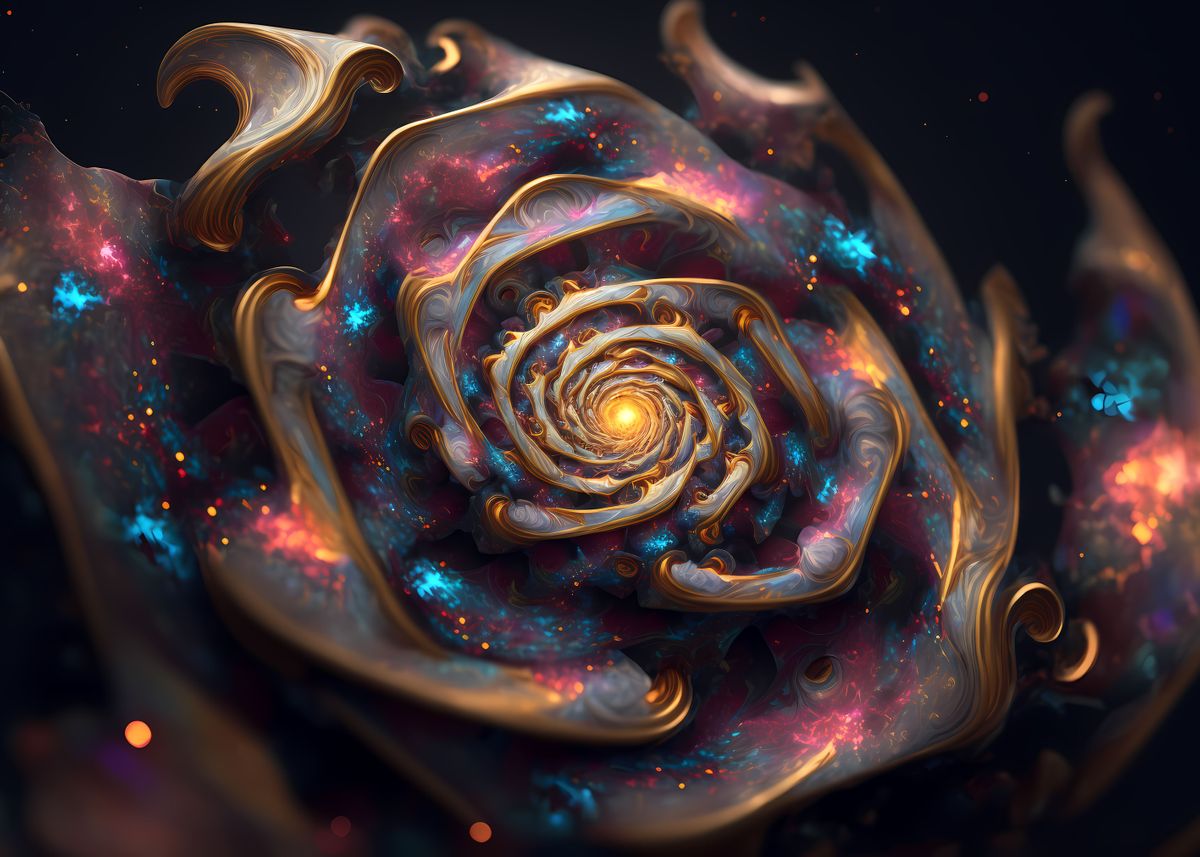 'Magical cosmic rose' Poster by Jiri Hodecek | Displate