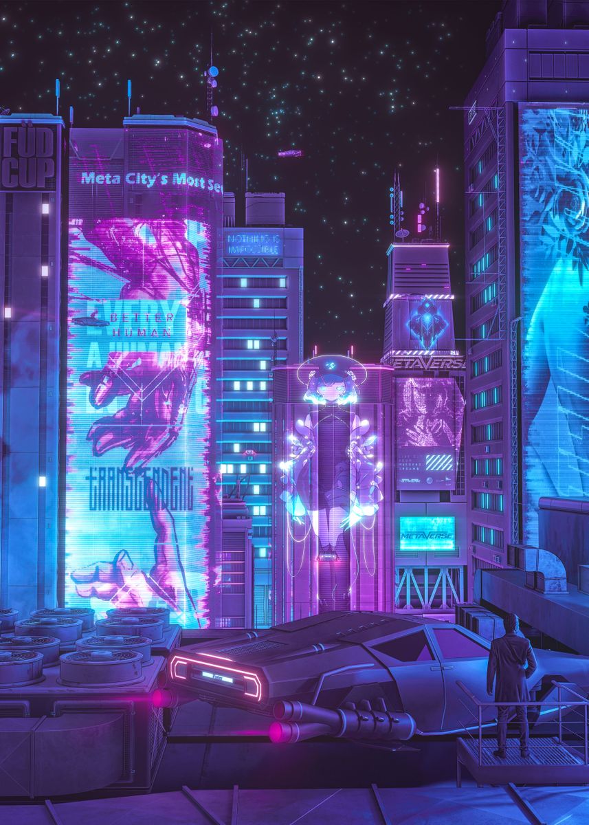 'Electric Shadows' Poster, picture, metal print, paint by Marischa ...