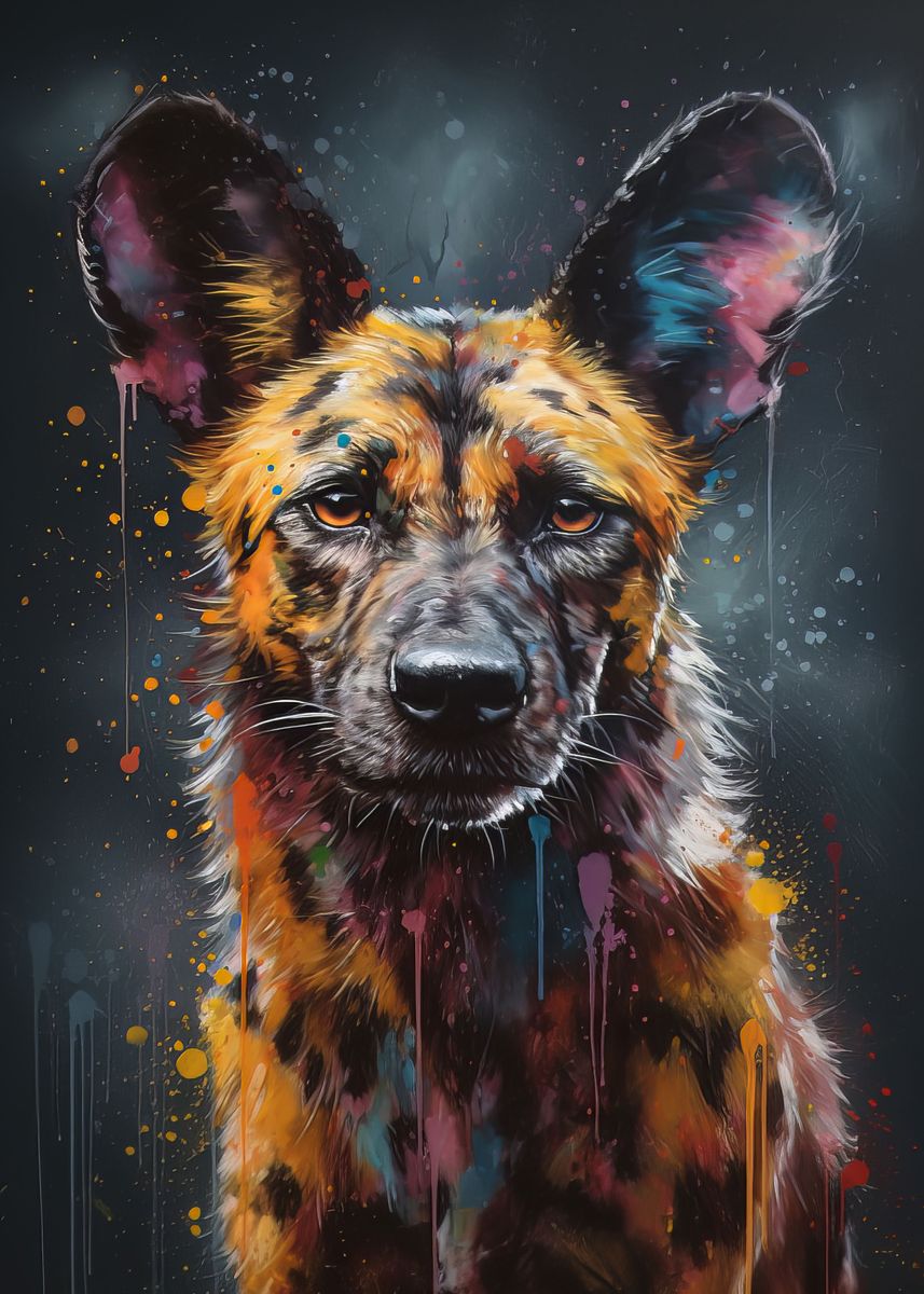 'Wild dog painting' Poster, picture, metal print, paint by Arnas ...