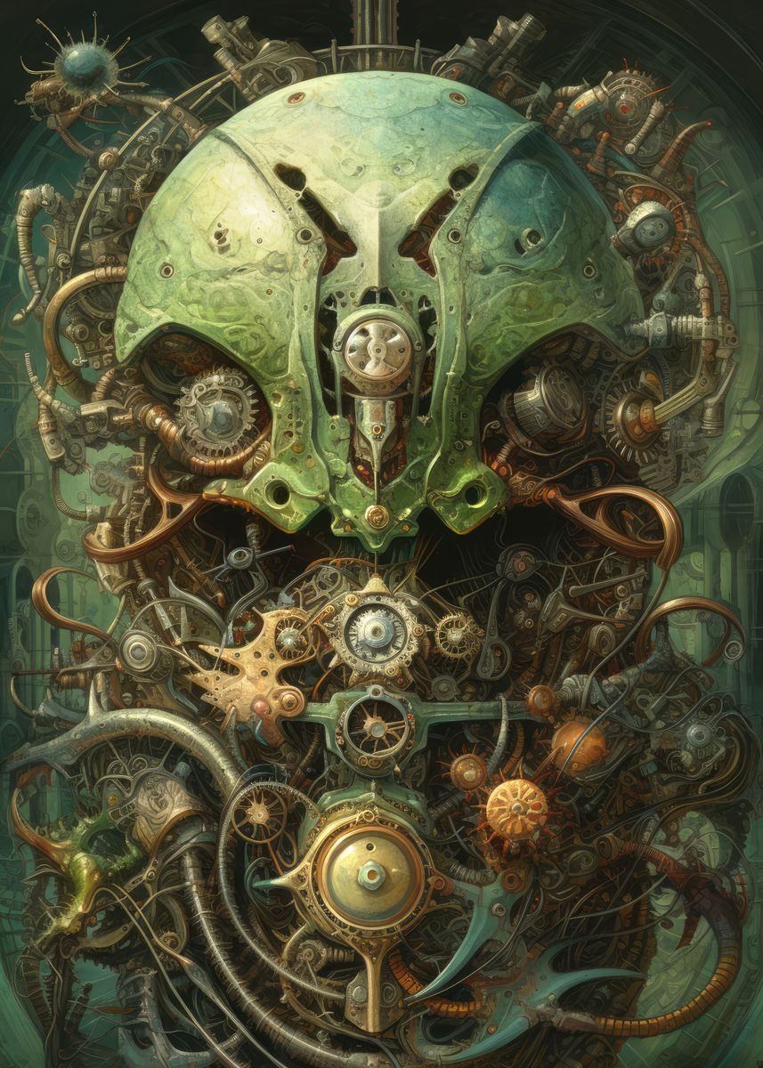 'Strange Green Machine 1' Poster, picture, metal print, paint by ...