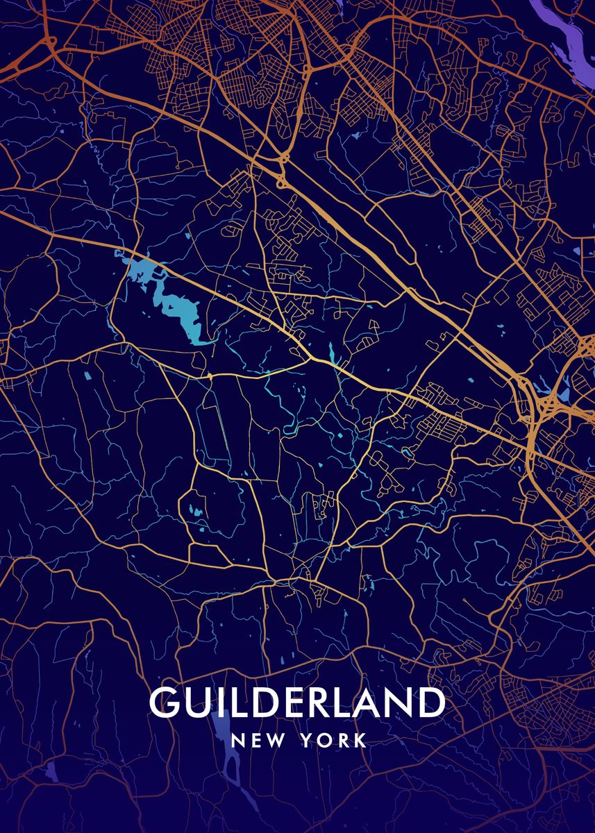 'Guilderland NY' Poster, picture, metal print, paint by Miracle Studio ...