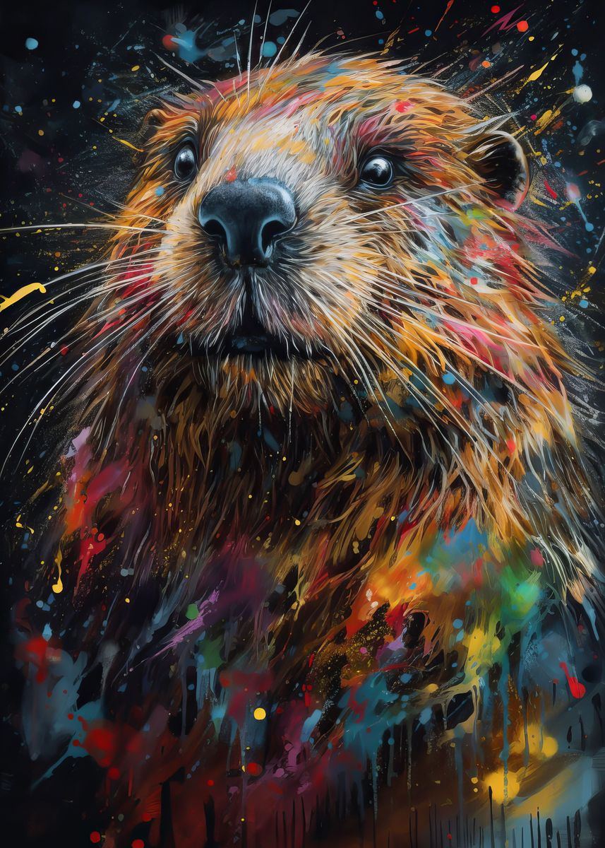 'Beaver painting' Poster, picture, metal print, paint by Karolina ...
