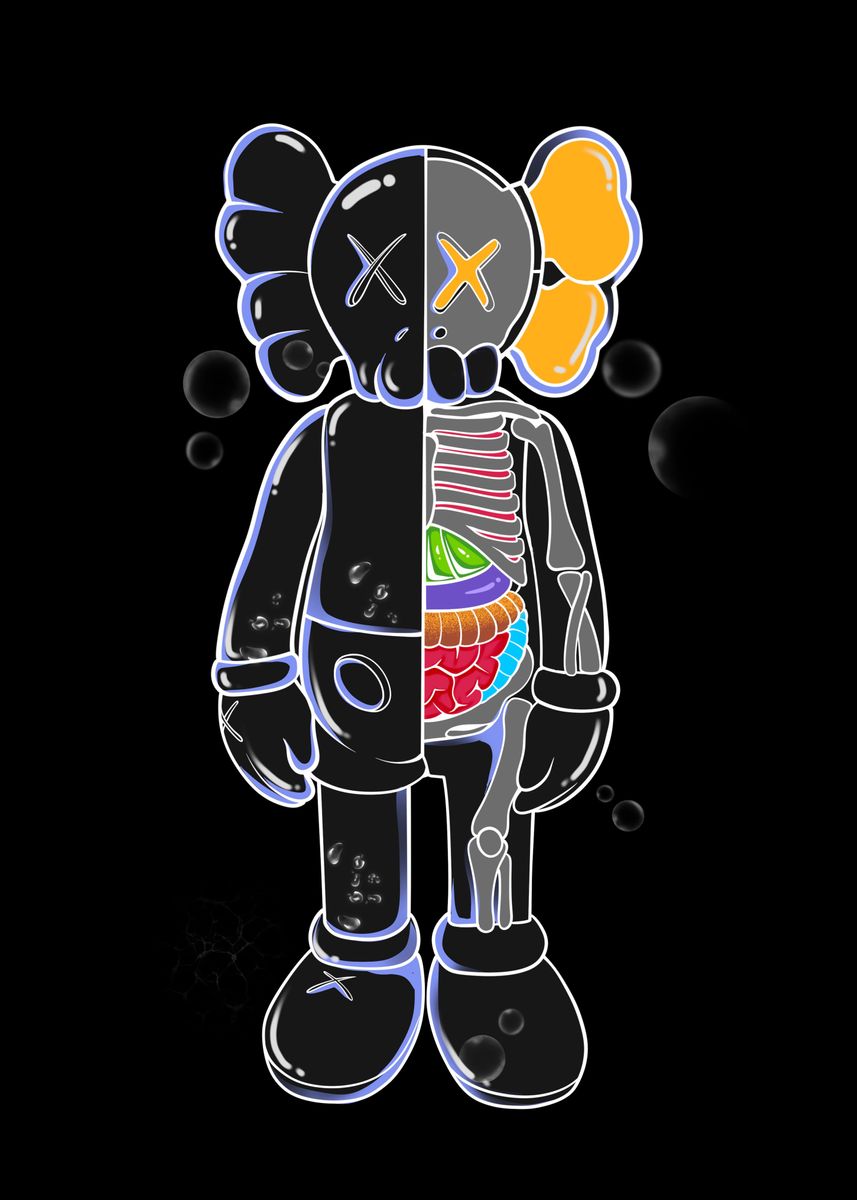 'kaws ' Poster, picture, metal print, paint by Boon Edgar | Displate