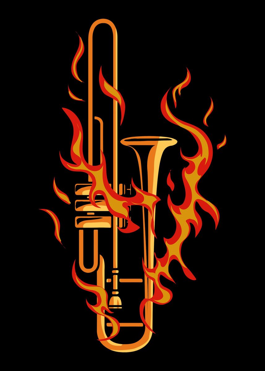 'Marching Band Trombone' Poster, picture, metal print, paint by ...