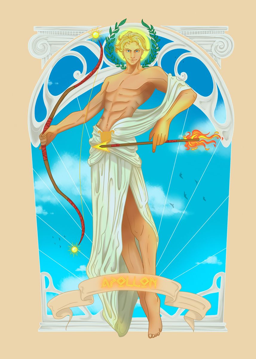 'Apollon ' Poster, picture, metal print, paint by Akalun | Displate
