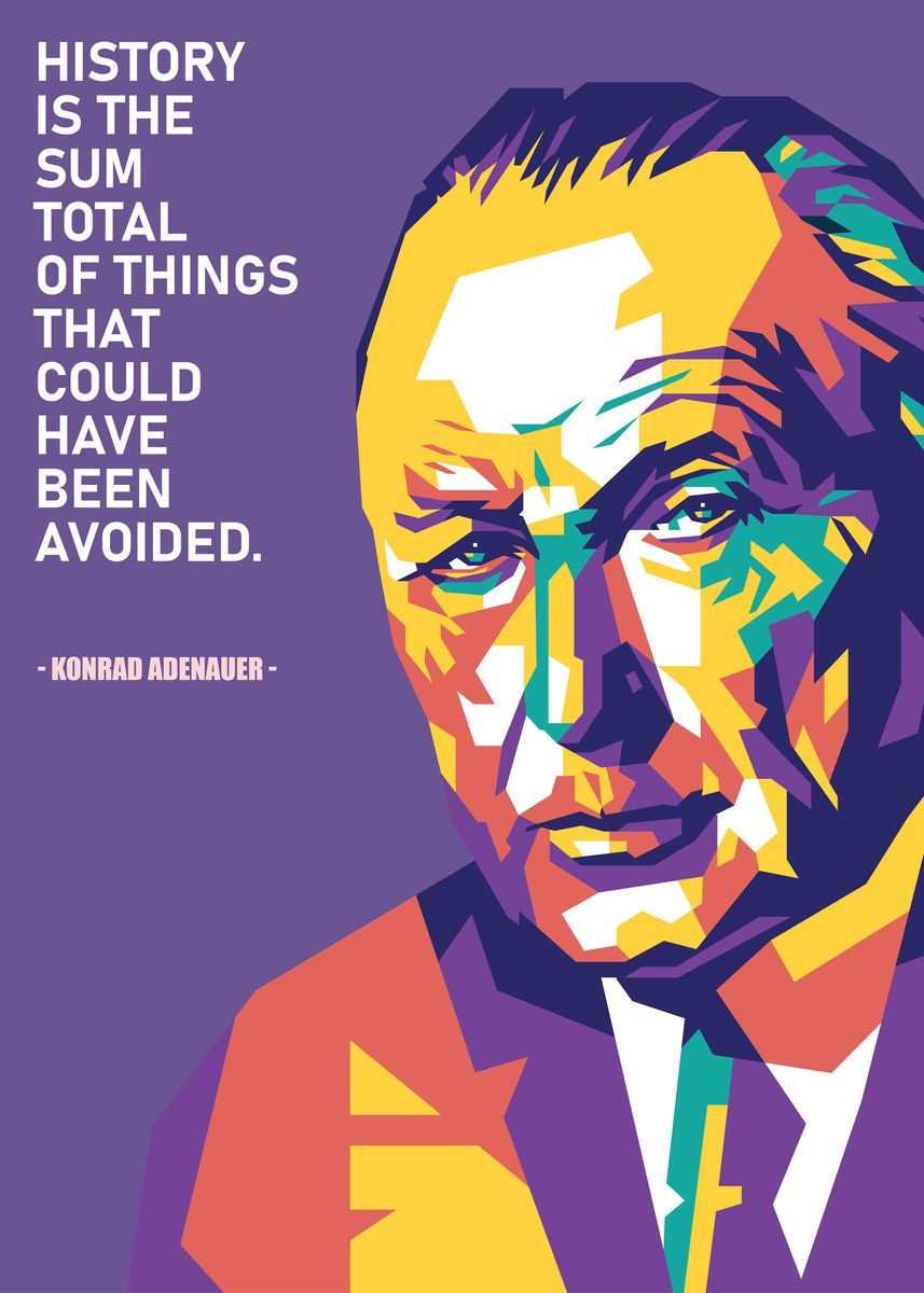 'Konrad Adenauer' Poster, picture, metal print, paint by Erick Sato ...