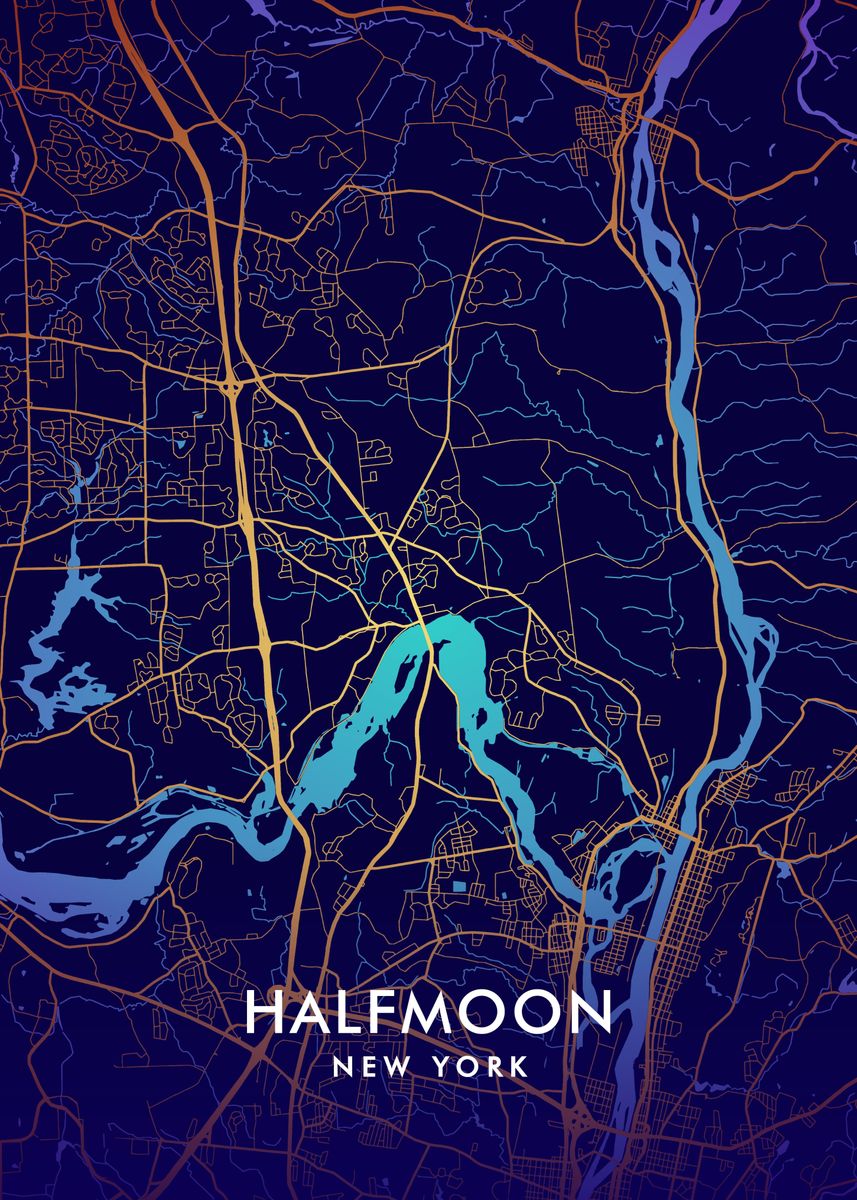 'Halfmoon Ny' Poster, picture, metal print, paint by Miracle Studio ...