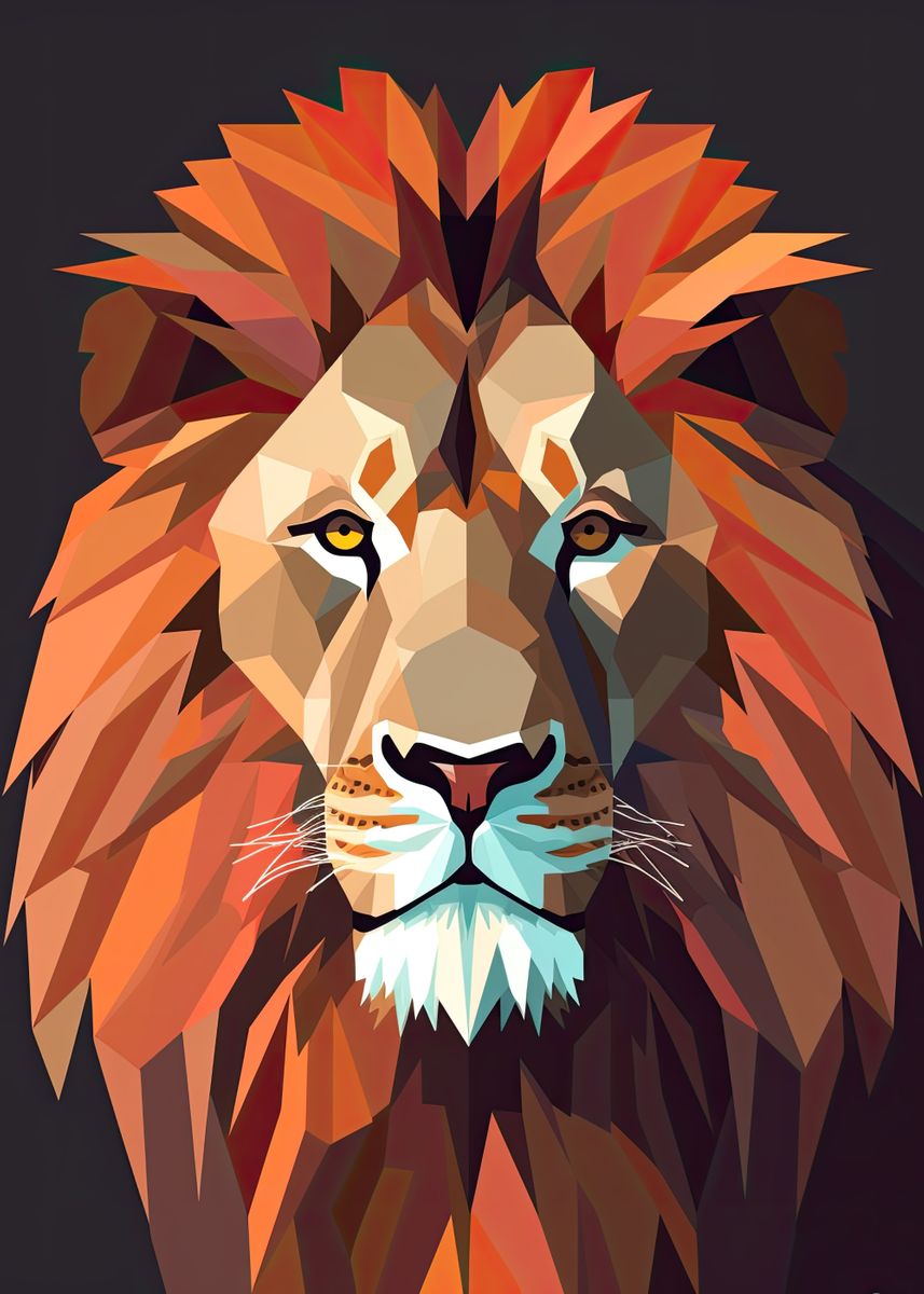'Vector Lion' Poster, picture, metal print, paint by Wolf Design ...