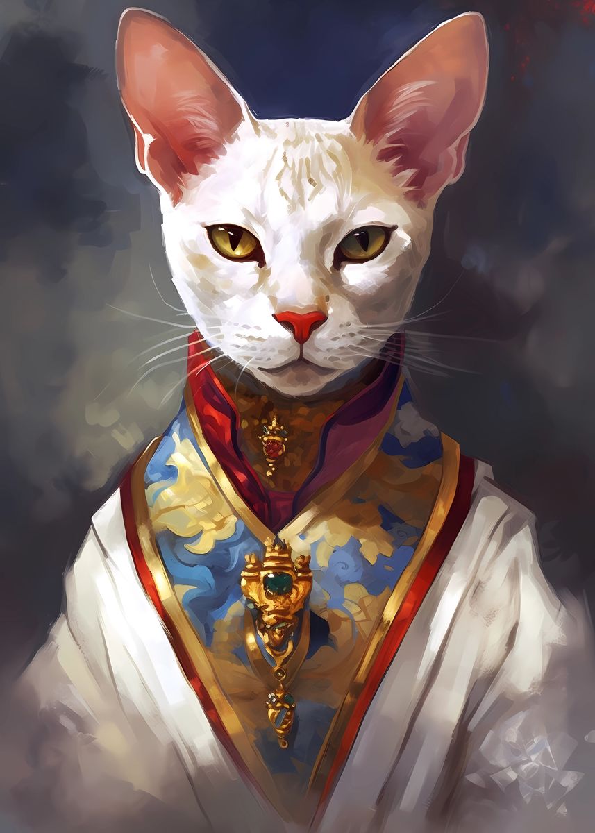 'Devon Rex Cat Fancy' Poster, picture, metal print, paint by Kytzia ...