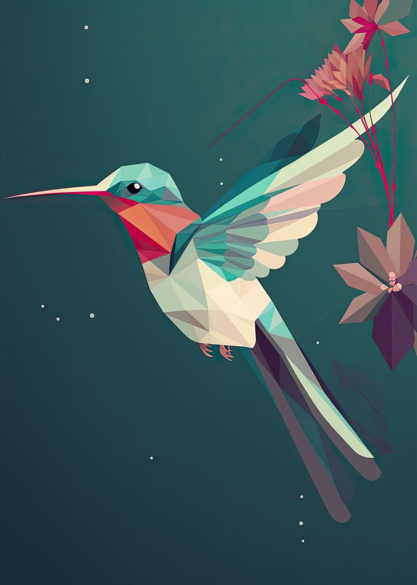 'Vector Hummingbird' Poster, picture, metal print, paint by Wolf Design ...