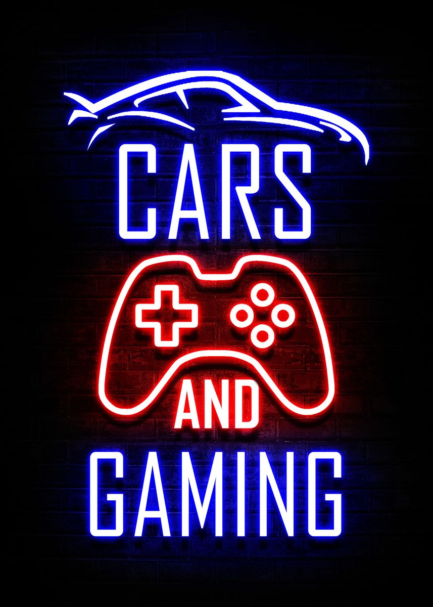 'Cars And Gaming' Poster, picture, metal print, paint by Black Four ...