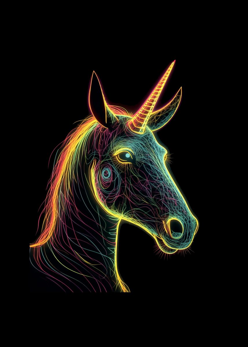 'Unicorn Mythical Creatures' Poster, picture, metal print, paint by ...