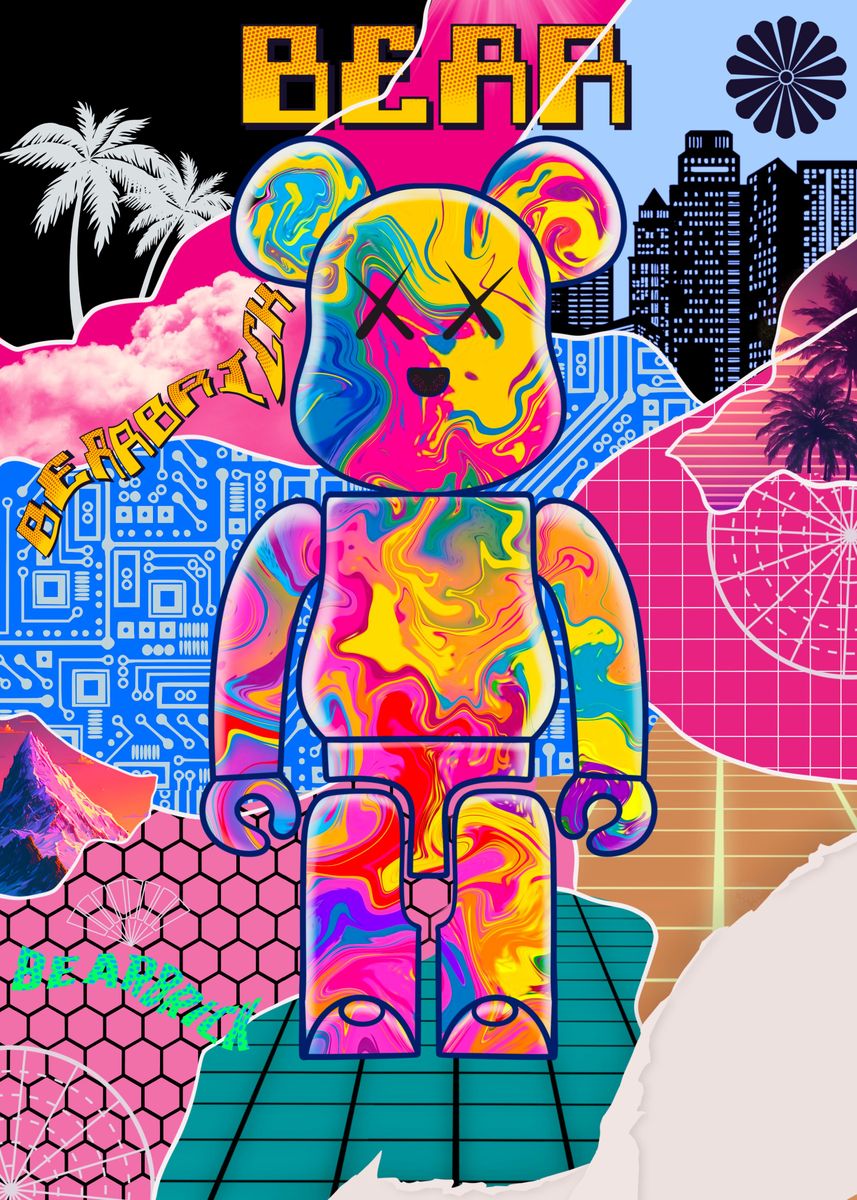 'bear brick ' Poster, picture, metal print, paint by Boon Edgar | Displate